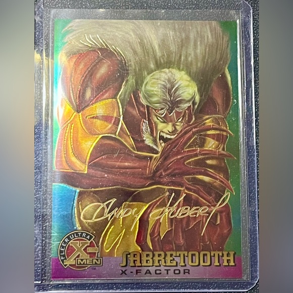 Other | 1995 Fleer Ultra Xmen Metallic Chrome Sabretooth Card Signed ...